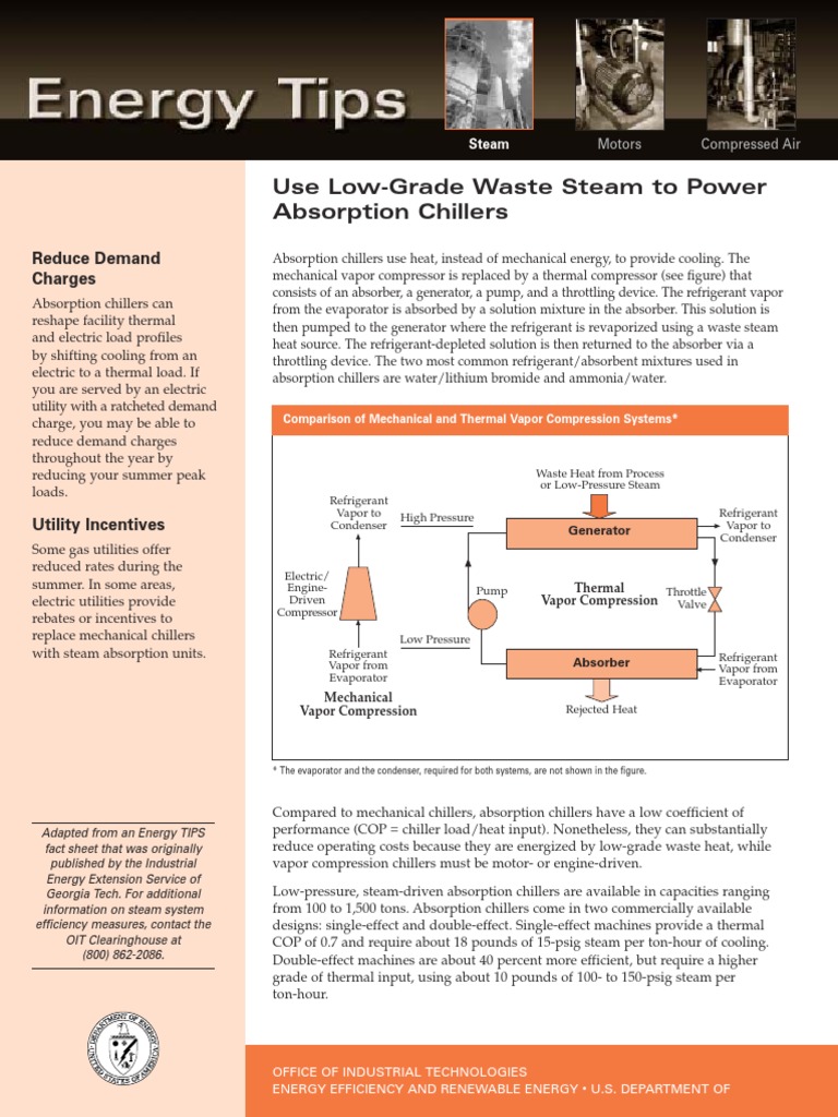 Use Low-Grade Waste Steam To Power Absorption Chillers: Reduce Demand ...