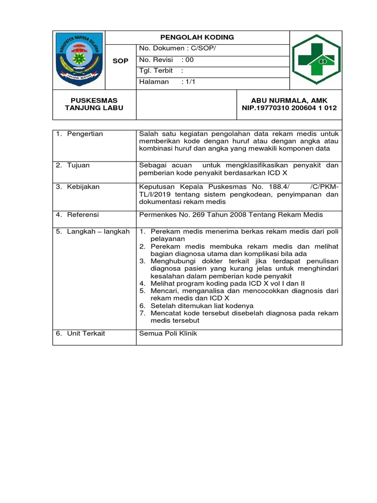 Koding Rekam Medis di Puskesmas | PDF
