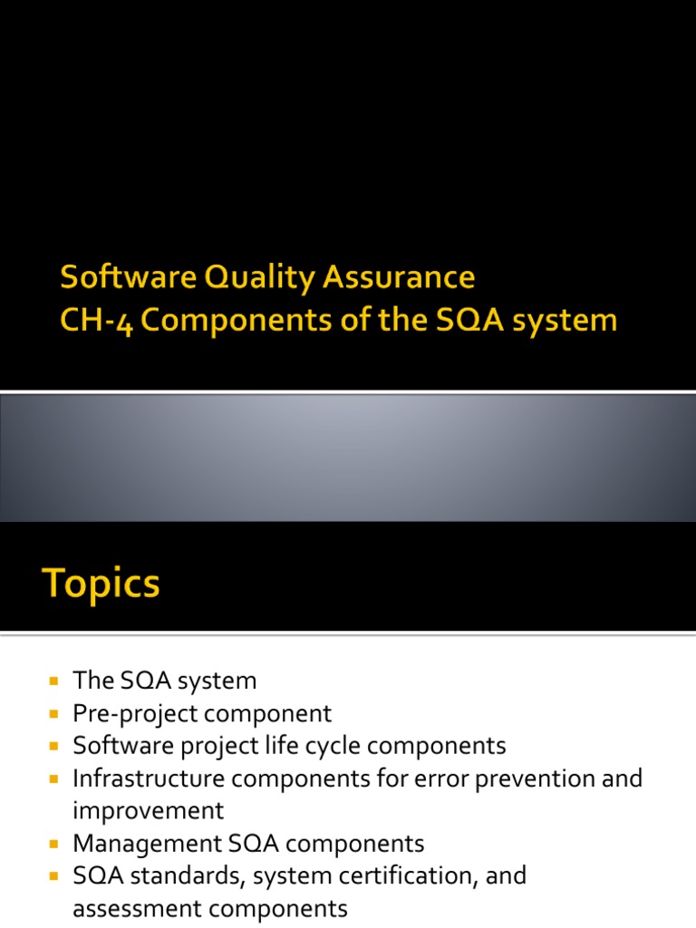 L04-The Components of Software Quality Assurance System | PDF ...