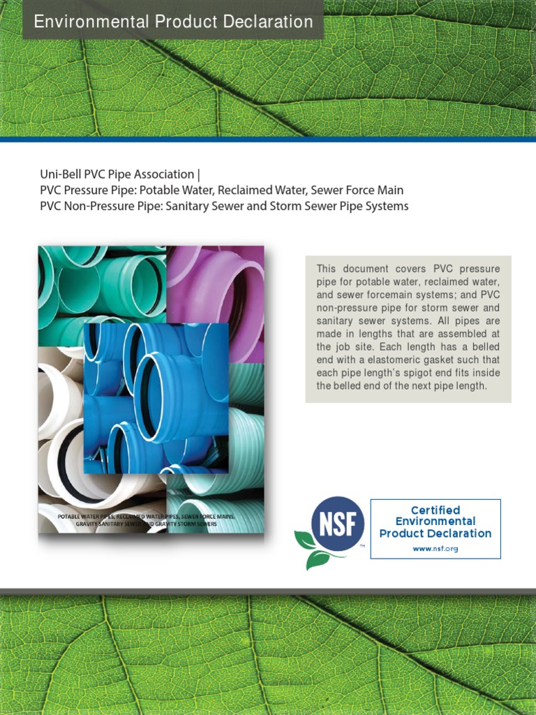 Environmental Product Declaration For Water and Sewer Piping | PDF ...