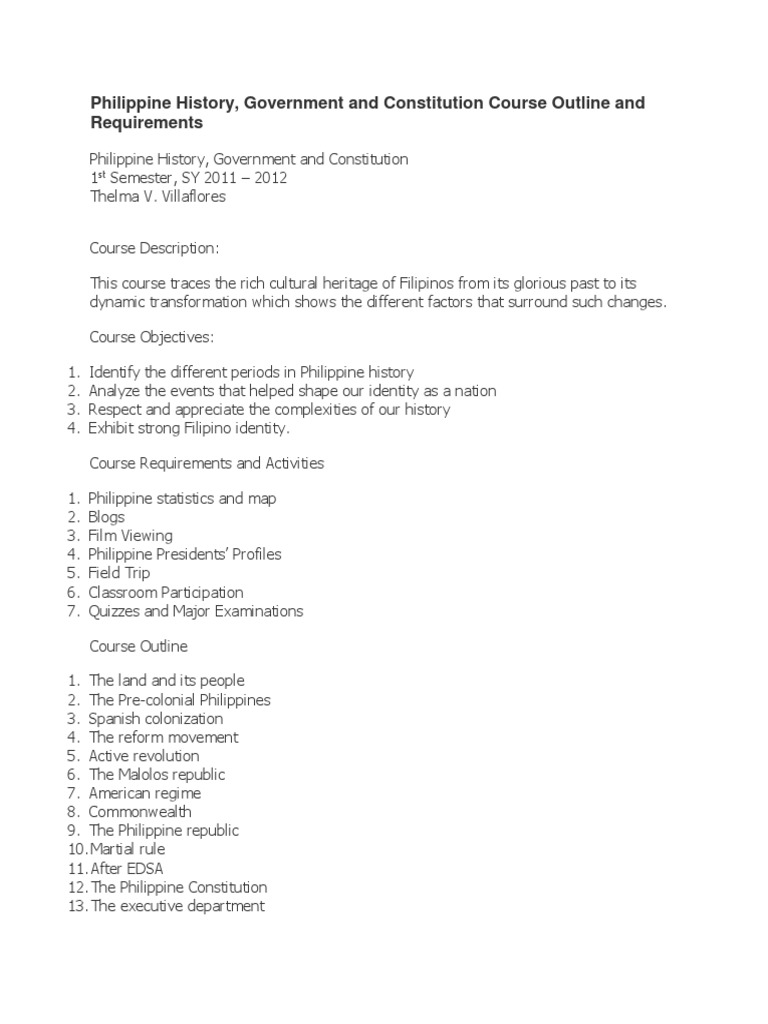 Philippine History and Government Course | PDF | Philippines ...