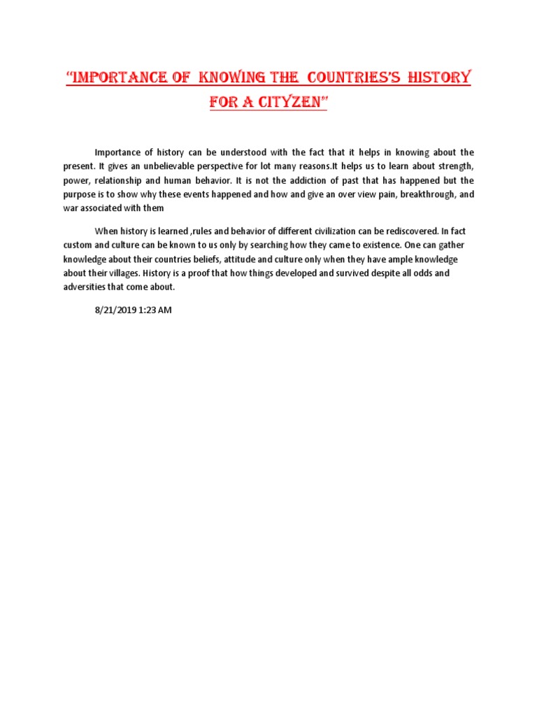 Importance of Knowing The Countries | PDF