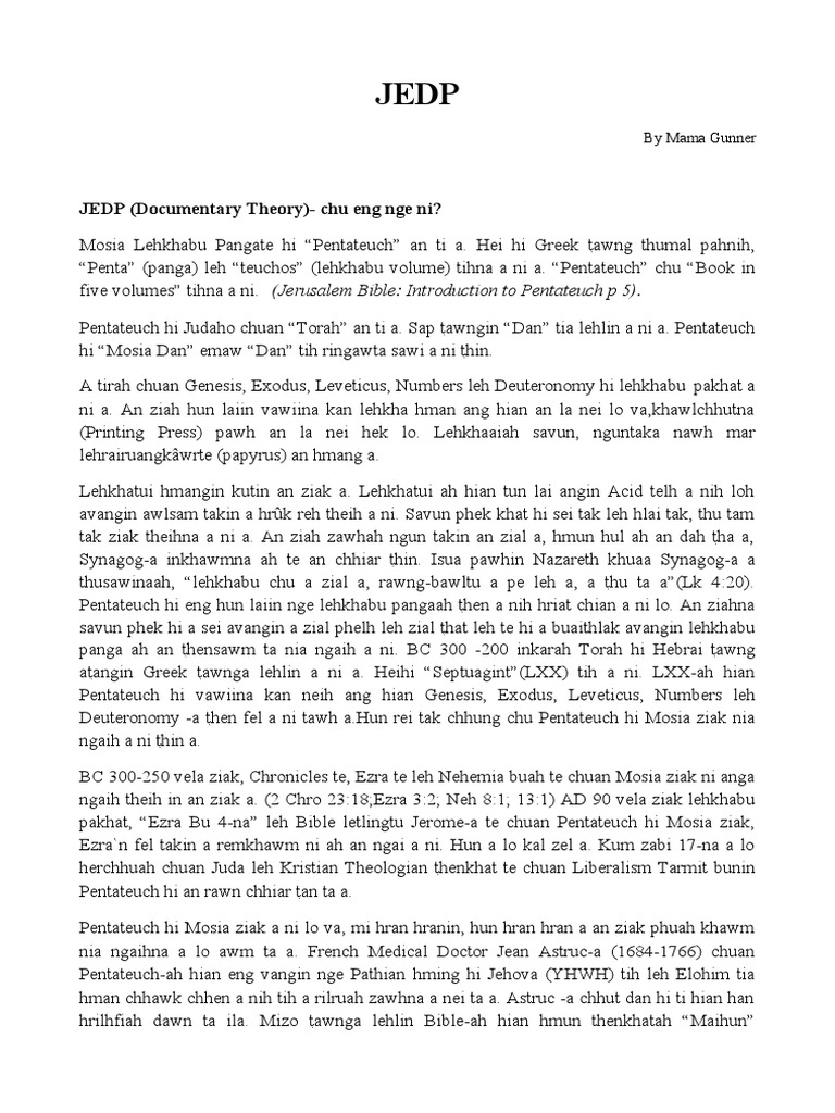 JEDP | PDF | Torah | Jewish Law