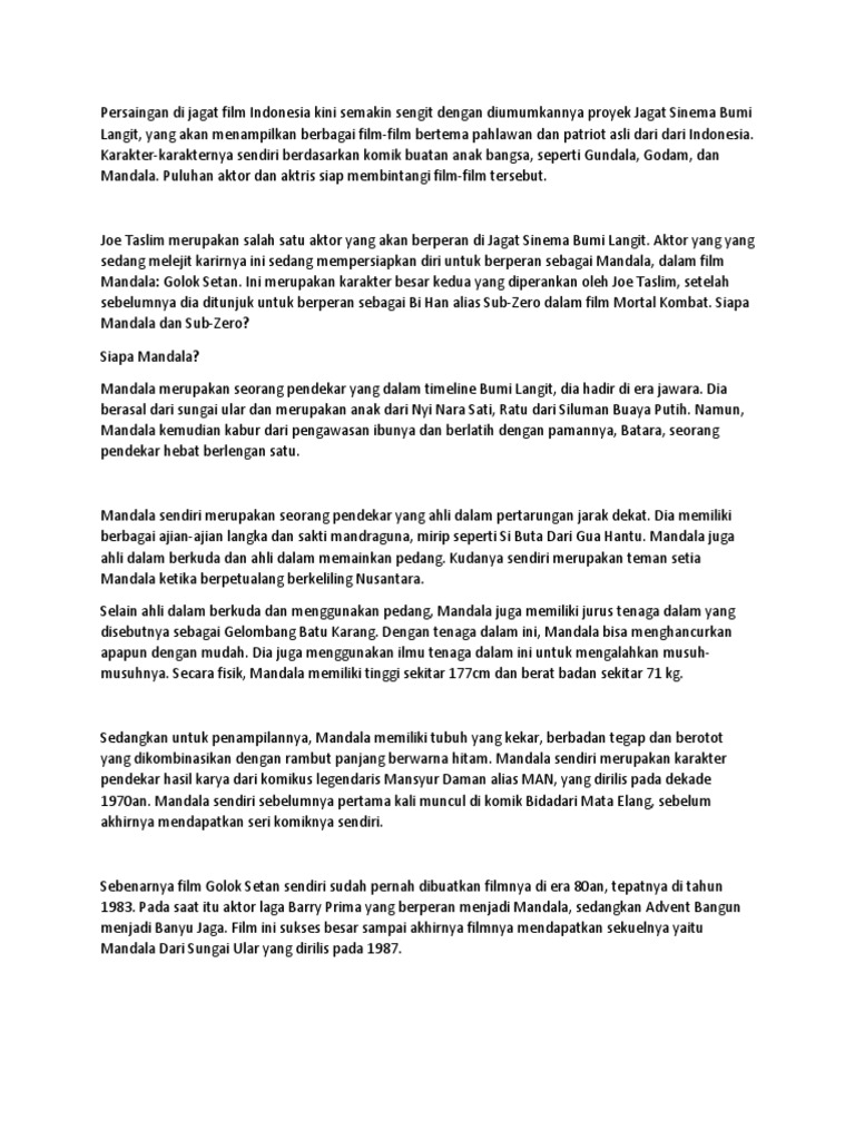 Mandala: Golok Setan dan Sejarahnya | PDF