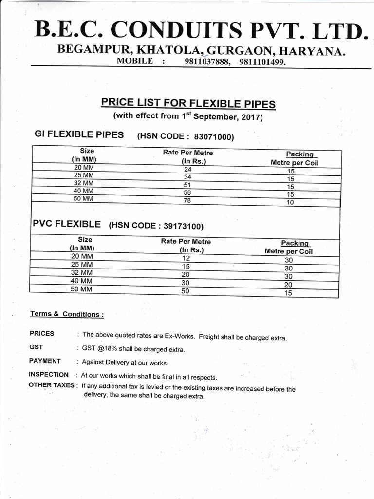 Flexible Price List - 01.09.2017 | PDF | Taxes | Public Finance