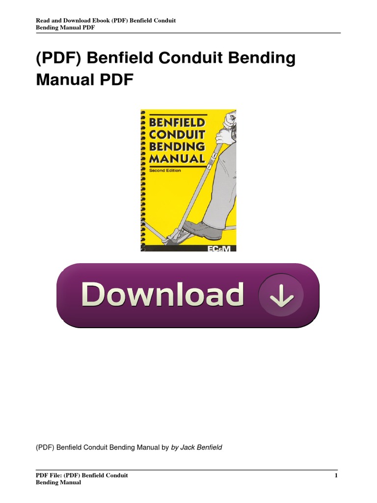 Read and Download Ebook (PDF) Benfield Conduit Bending Manual PDF | PDF