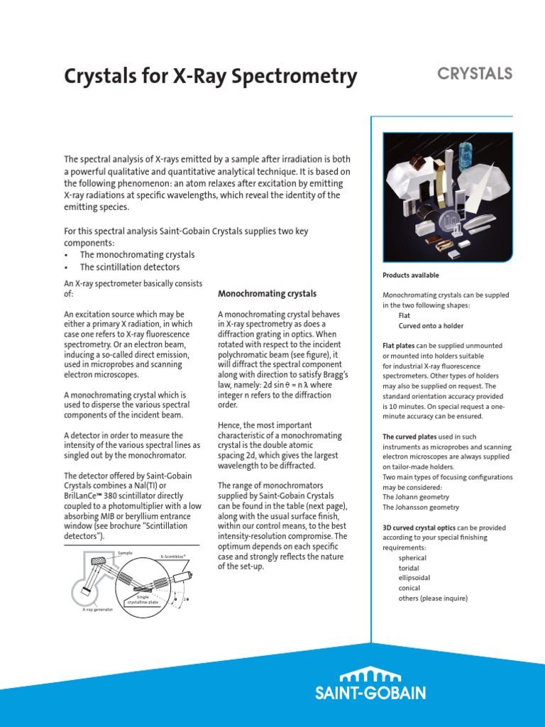Crystals For XRF | PDF | Diffraction | Spectroscopy