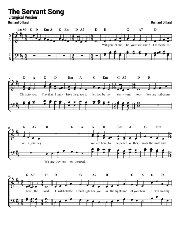 The Servant Song: Liturgical Version | PDF
