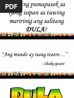 Week 9. 1. Dula Sangkap at Elemento NG Dula | PDF