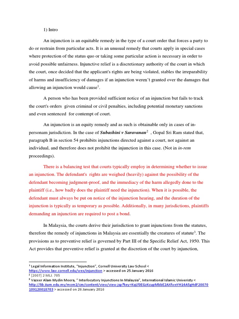 Injunction | PDF | Injunction | Equity (Law)