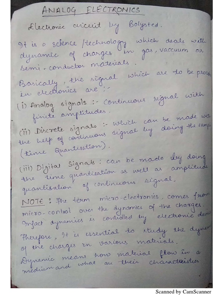 Analog Notes 1 | PDF