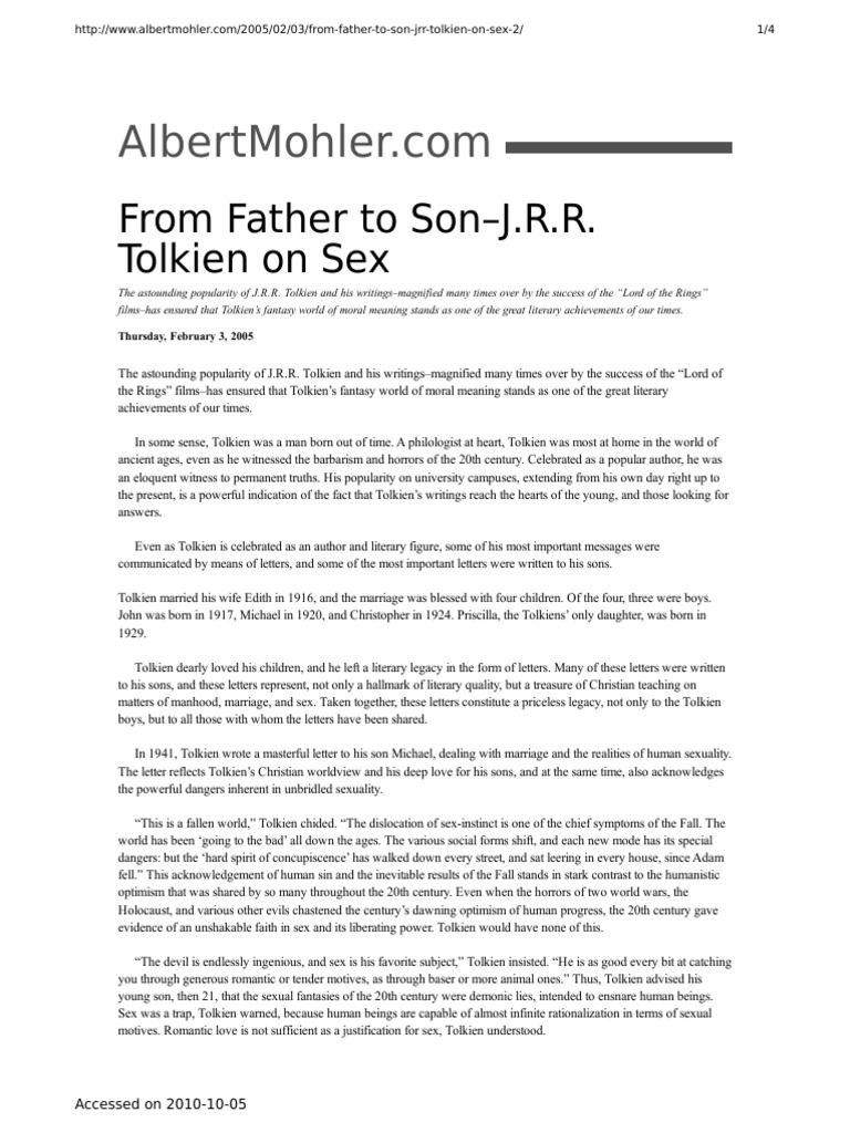 Tolkien On Sex Pdf J R R Tolkien Christian Views On Marriage
