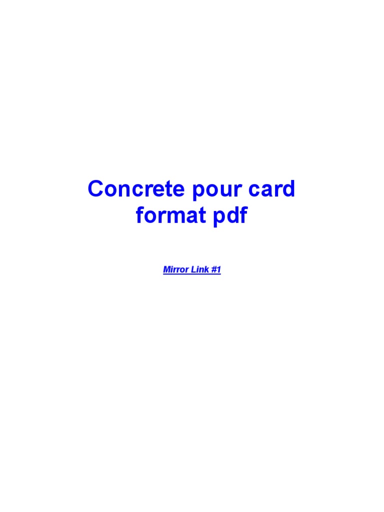 Concrete Pour Card Format PDF | Download Free PDF | Microsoft Windows ...