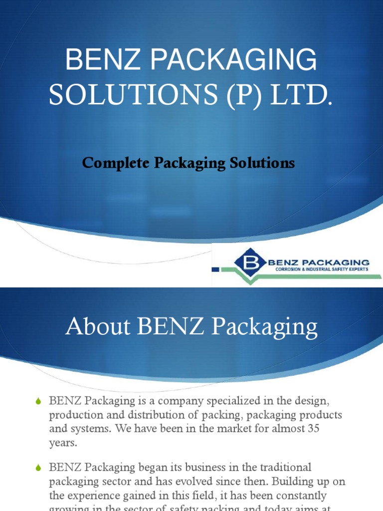 Benz Packaging Solutions (P) LTD | PDF | Pallet | Packaging And Labeling