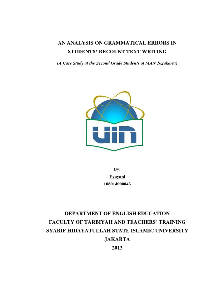 An Analysis On Grammatical Errors in Students' Recount Text Writing | PDF | Second Language ...