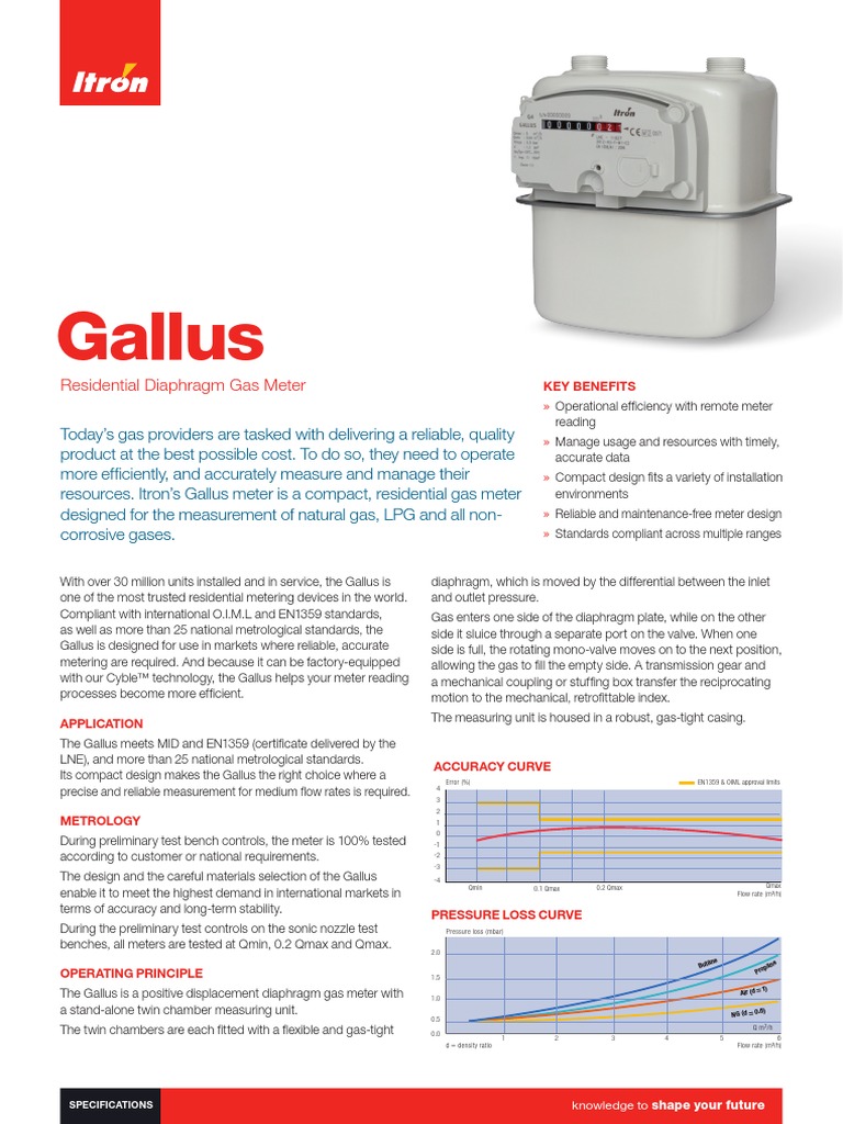 Itron Gallus | PDF | Flow Measurement | Gases