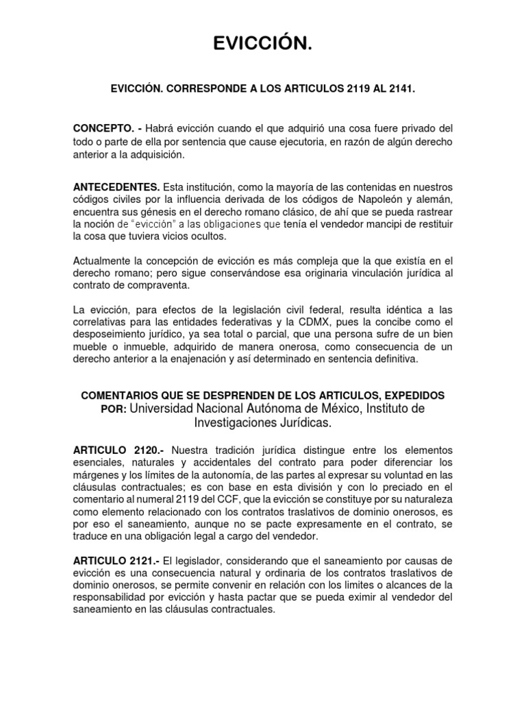 EVICCIÓN | PDF | Ley comparativa | Derecho contractual