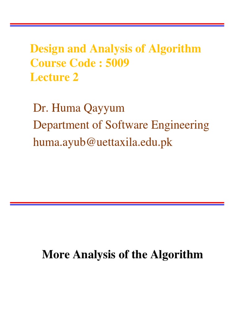 Design and Analysis of Algorithm Course Code: 5009 | PDF | Set (Mathematics) | Sequence