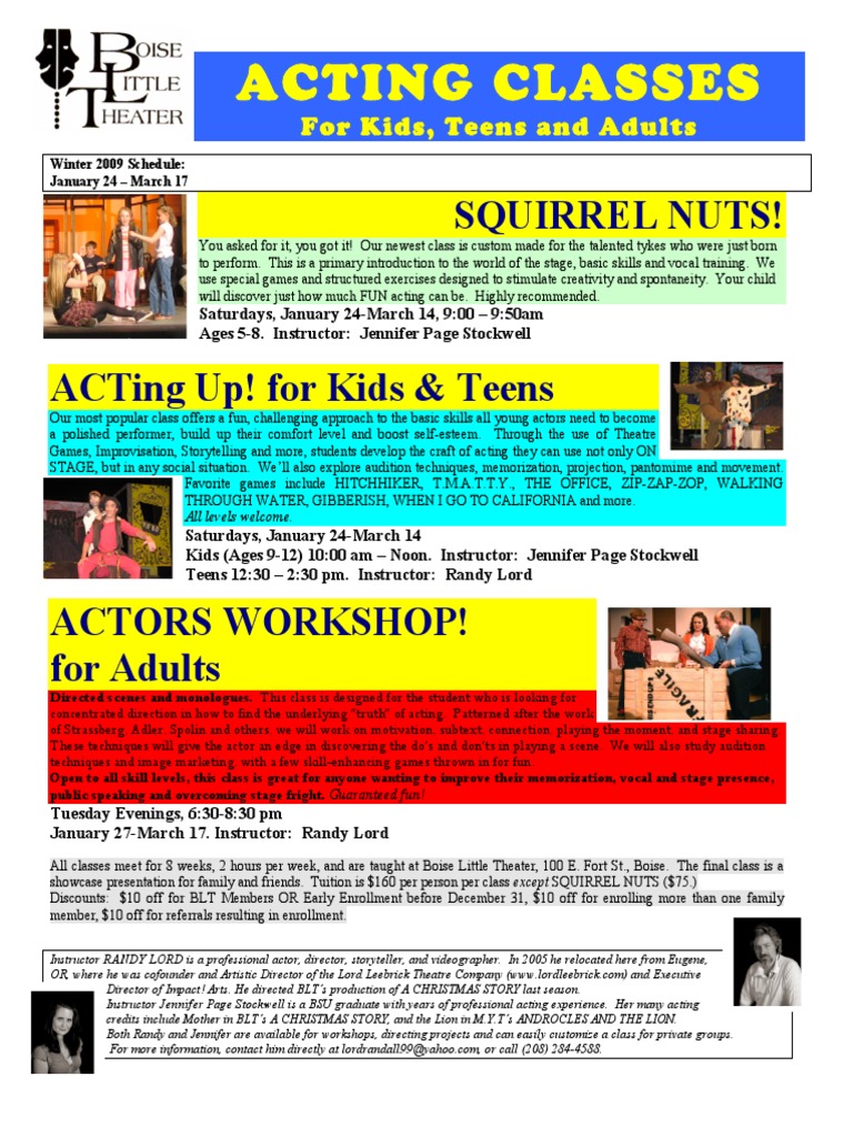 Acting Classes: Squirrel Nuts! | PDF | Wellness | Self-Improvement