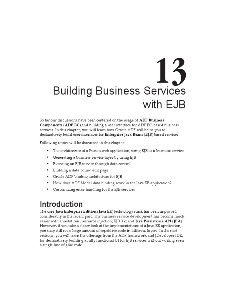 4828EN Chapter13 Building Business Services With EJB PDF | PDF | Enterprise Java Beans | Java ...