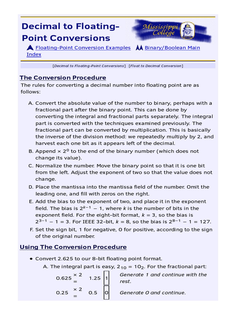 Decimal To Floating-Point Conversions: The Conversion Procedure | PDF | Theory Of Computation ...