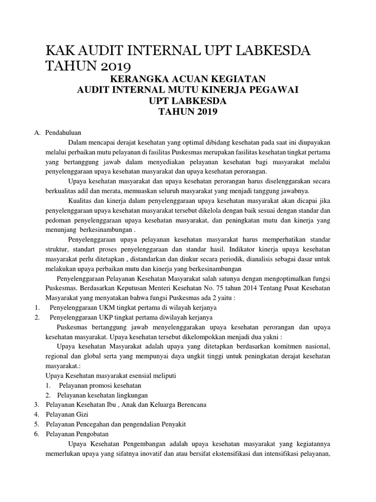 Contoh Audit Internal | PDF