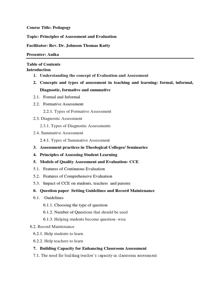 Understanding The Concept of Evaluation and Assessment | PDF ...