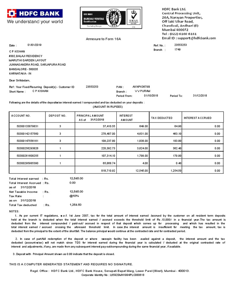 Interest Certificate | PDF | Interest | Personal Finance
