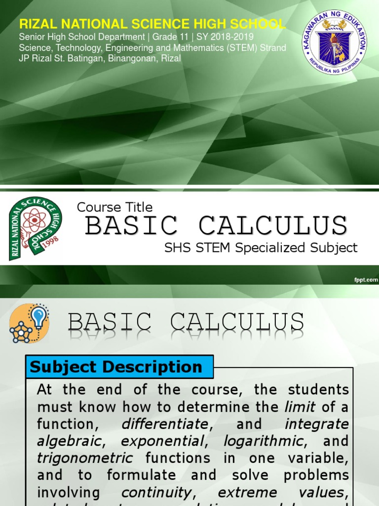 Basic Calculus: Understanding Limits | PDF | Calculus | Algebra