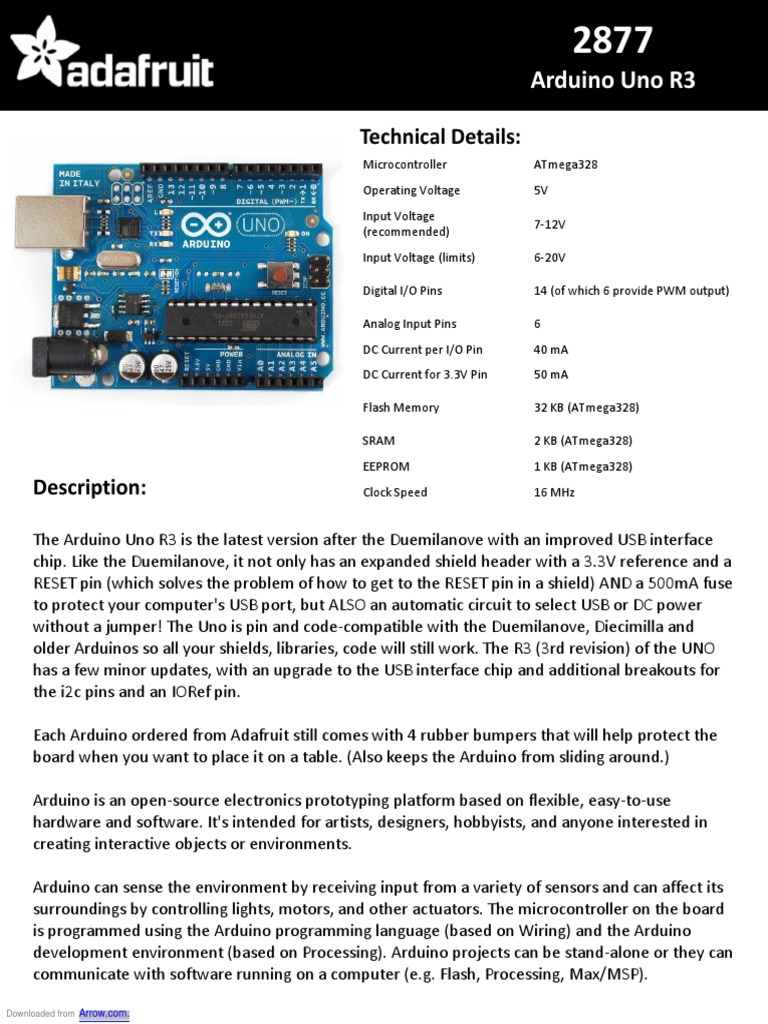 Ada Fruit 2877 Arduino Uno | PDF | Arduino | Usb
