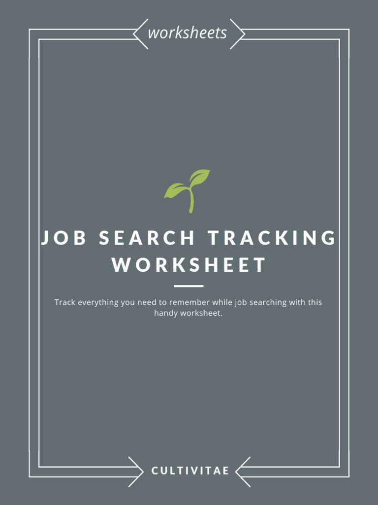 Job Search Tracking Worksheet | PDF