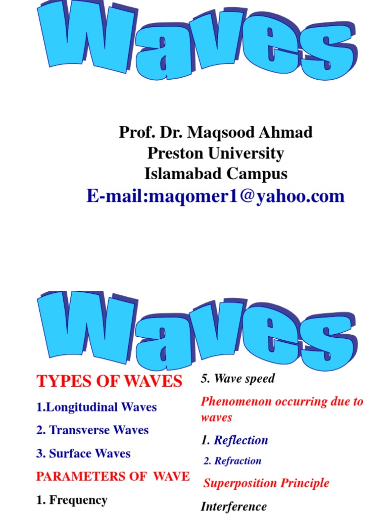 Presentation On Waves | PDF | Waves | Wavelength