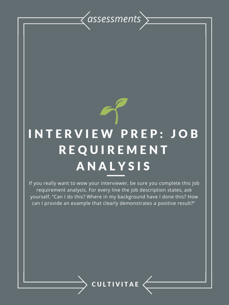 Interview Prep Job Requirement Analysis | PDF