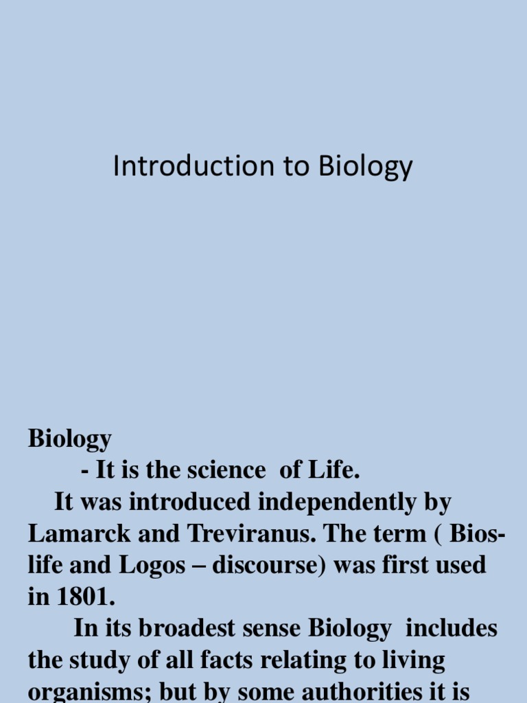 Introduction of Bio | Download Free PDF | Life | Organisms