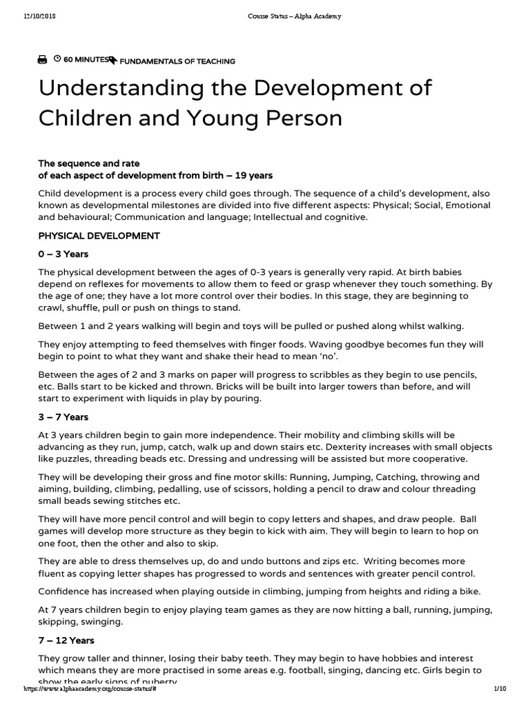 Understanding The Development of Young Person | PDF | Child Development | Relationships