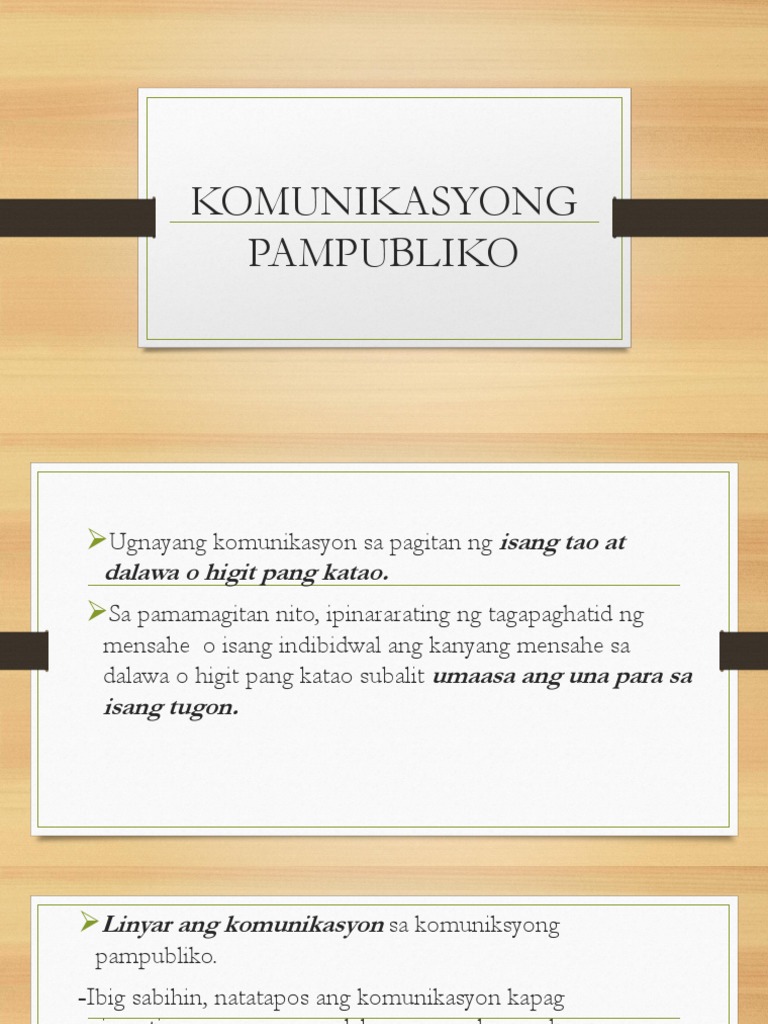 Komunikasyong Pampubliko | PDF