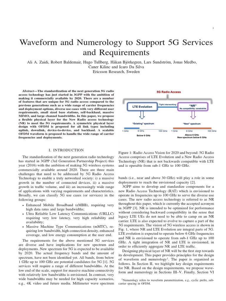 5G Numerology | PDF | Orthogonal Frequency Division Multiplexing | Radio