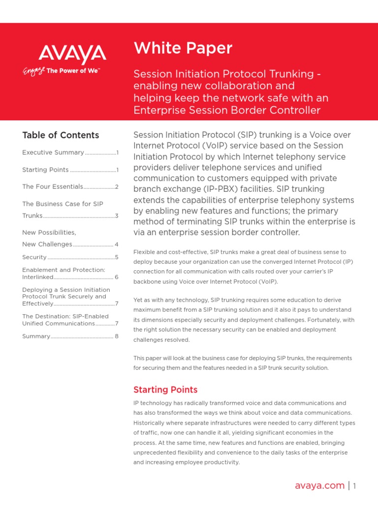 Sip Trunking Avaya Sbce - Uc4871 - Jan2015 PDF | PDF | Session Initiation Protocol | Voice Over Ip