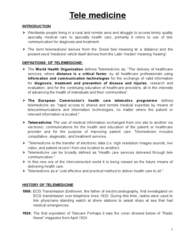 Telemedicine | PDF | Telemedicine | Telecommunications