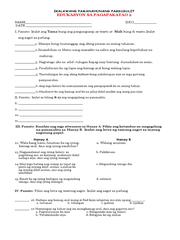 PT - Esp 2 - Q2 | PDF