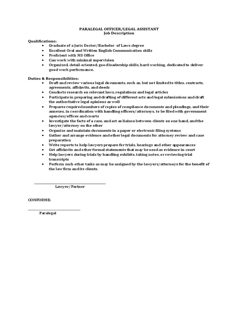 Paralegal Duties and Responsibilities2 | PDF