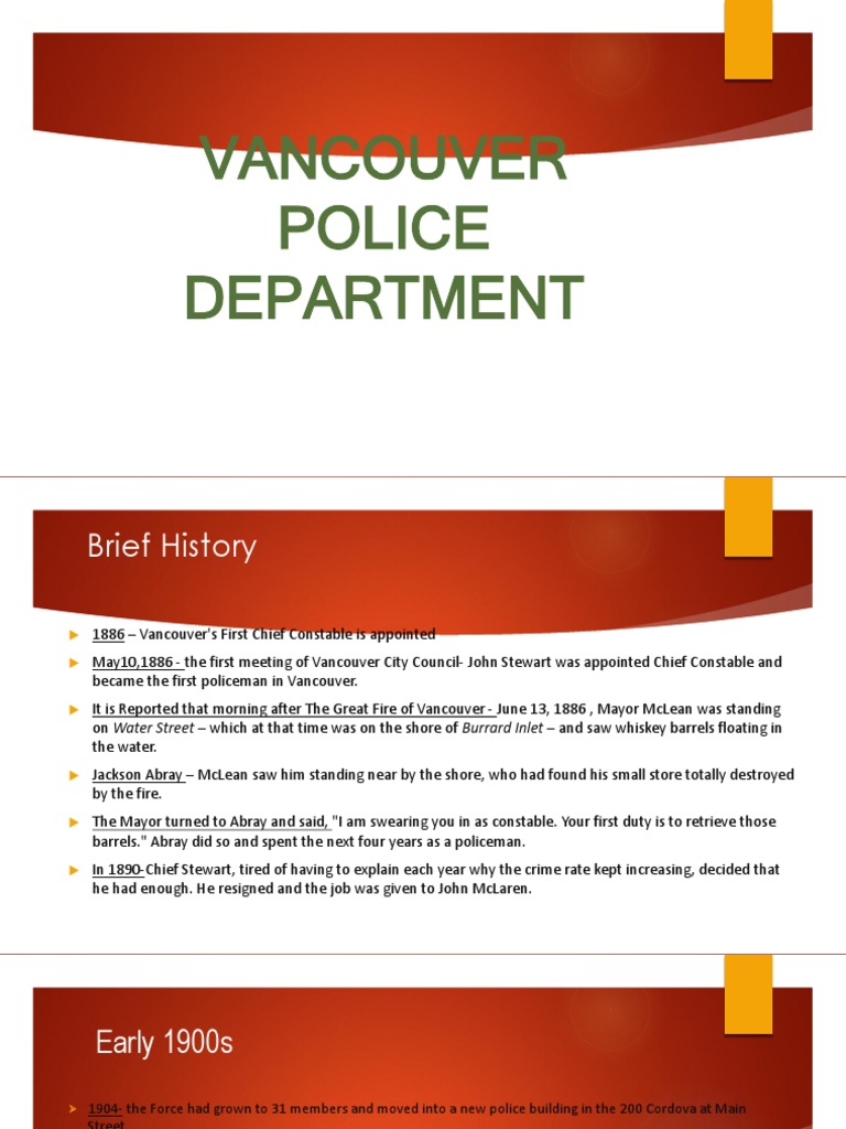 VANCOUVER POLICE DEPARTMENt Edited | PDF | Royal Canadian Mounted ...