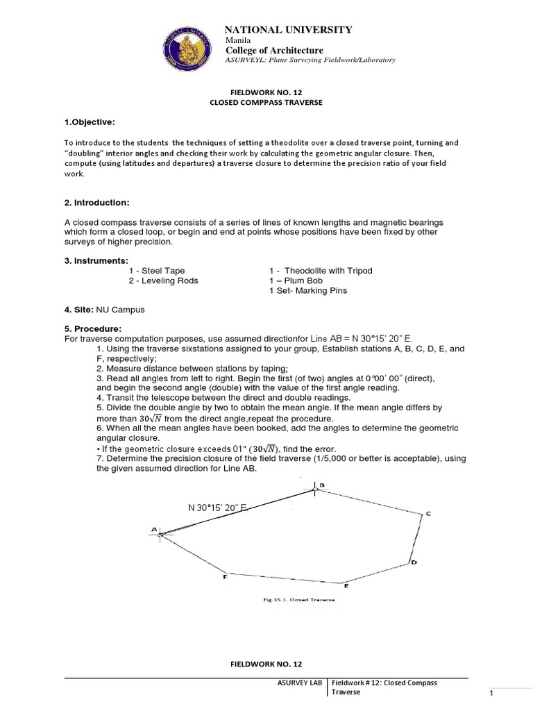 Fieldwork 12 Closed Comppass Traverse | Download Free PDF | Scientific ...