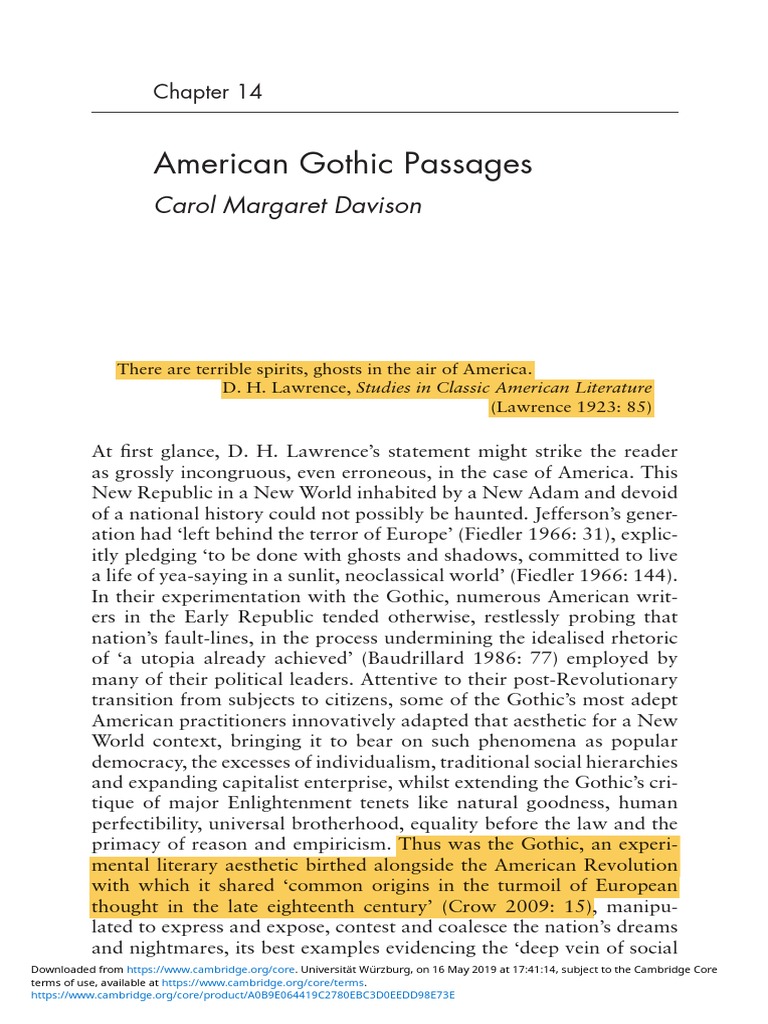 American Gothic Passages | PDF | Gothic Fiction | Romanticism