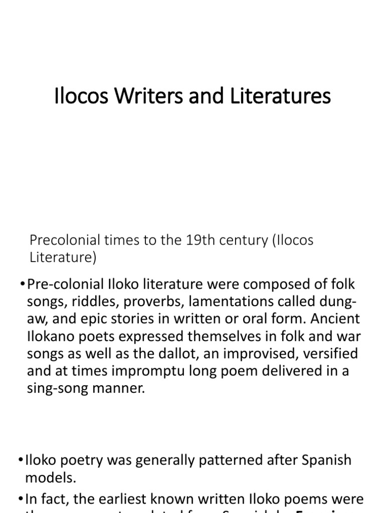 Ilocos Writers and Literatures | PDF | Philippines | Poetry