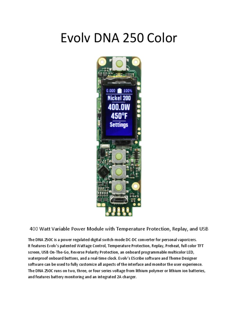EVOLV DNA 250 Color | Download Free PDF | Electrical Connector ...