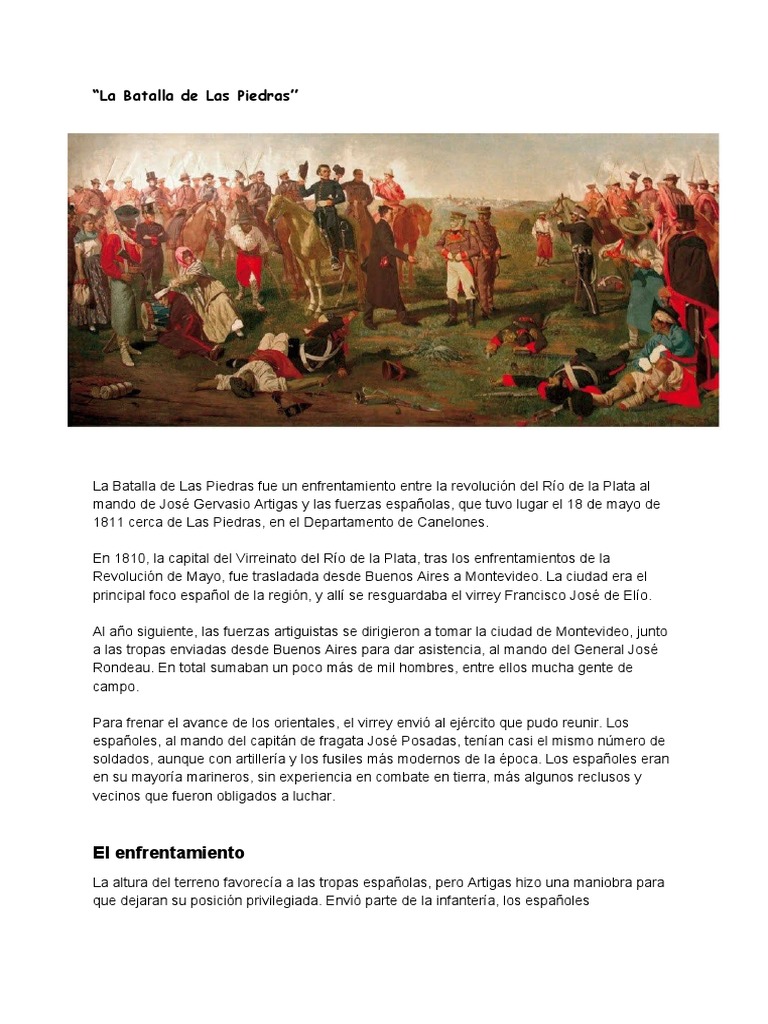 La Batalla de Las Piedras | PDF | Operaciones militares | Conflictos ...