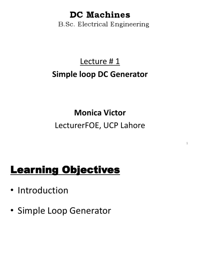 DC Machines: Lecture # 1 | PDF