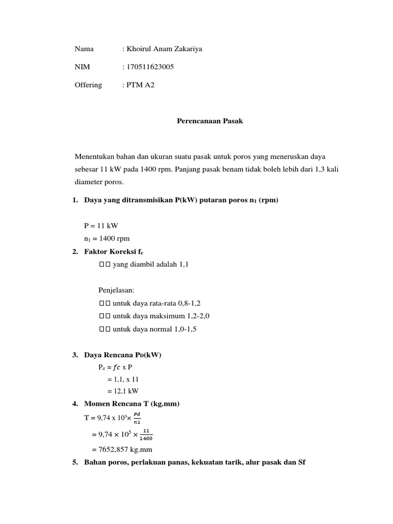 Perencanaan Pasak | PDF