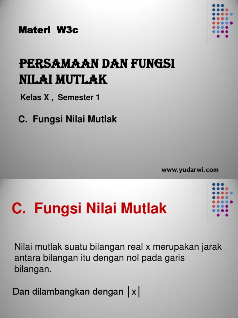 Fungsi Nilai Mutlak Kelas 11 | PDF